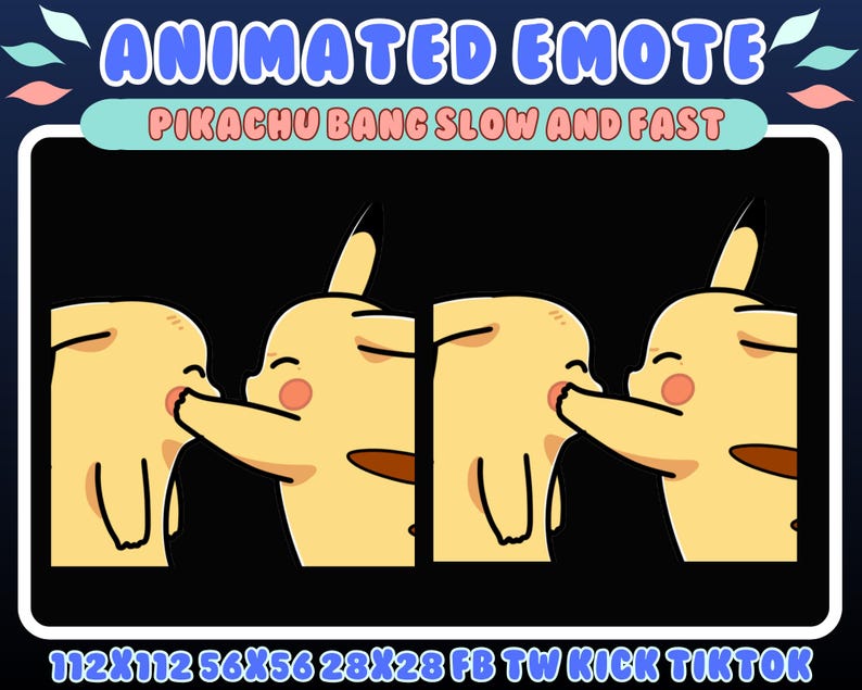 Animated Pikachu Emote: BANG Twitch/discord/kick (digital Download ...