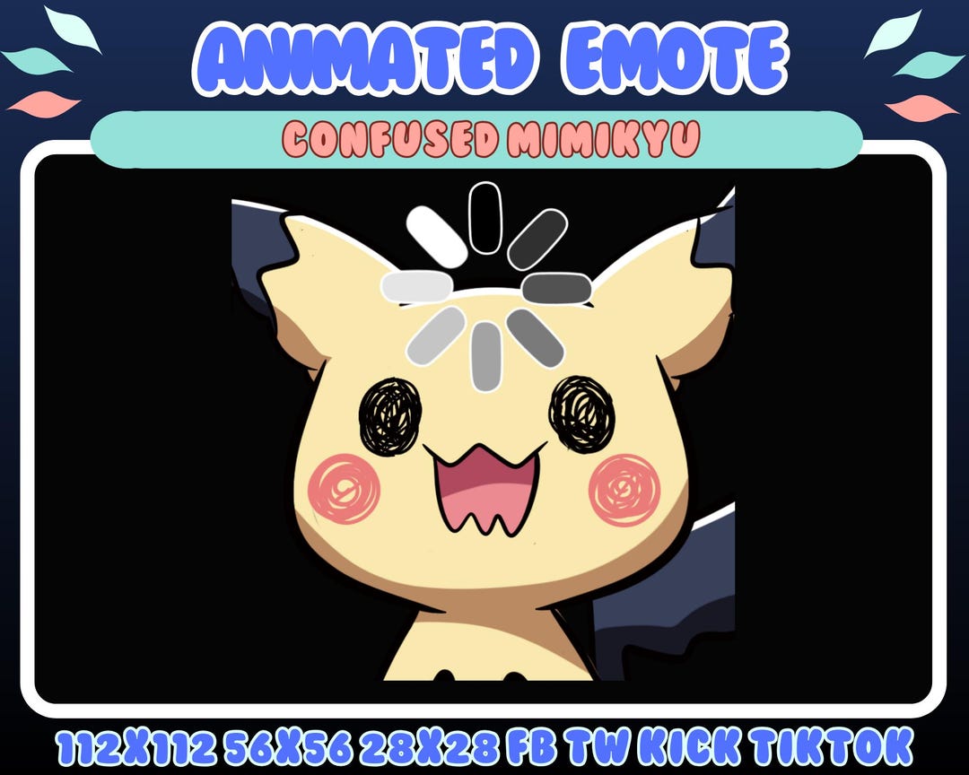Animated Mimikyu Confused Emote Pokemon : Twitch/discord/kick (digital ...