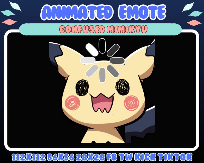 Animated Mimikyu Confused Emote Pokemon : Twitch/discord/kick (digital ...