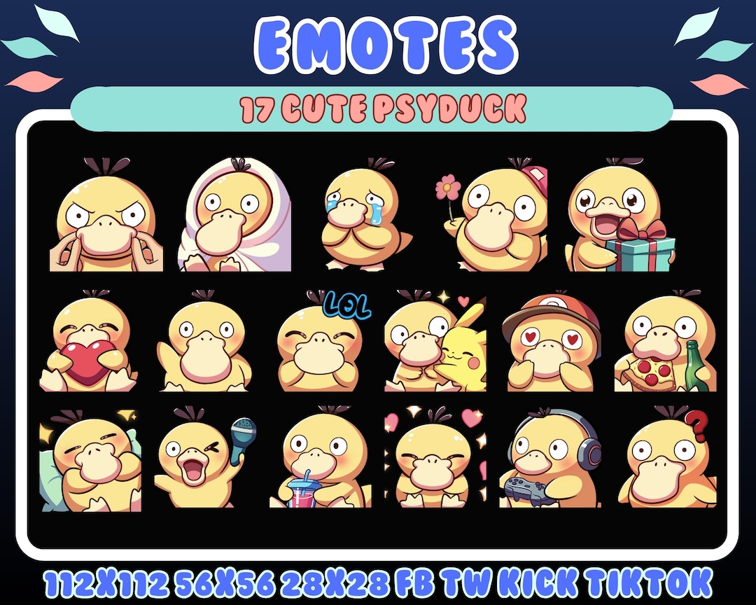 17 Psyduck Emotes Cute | Emotes Twitch | Emotes Discord | Emotes ...