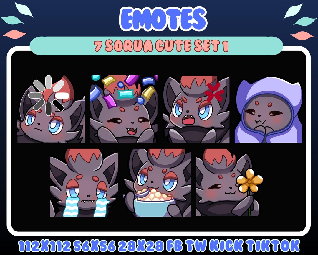 7 Sorua Emotes Cute Set 1 | Emotes Twitch | Emotes Discord | Emotes ...