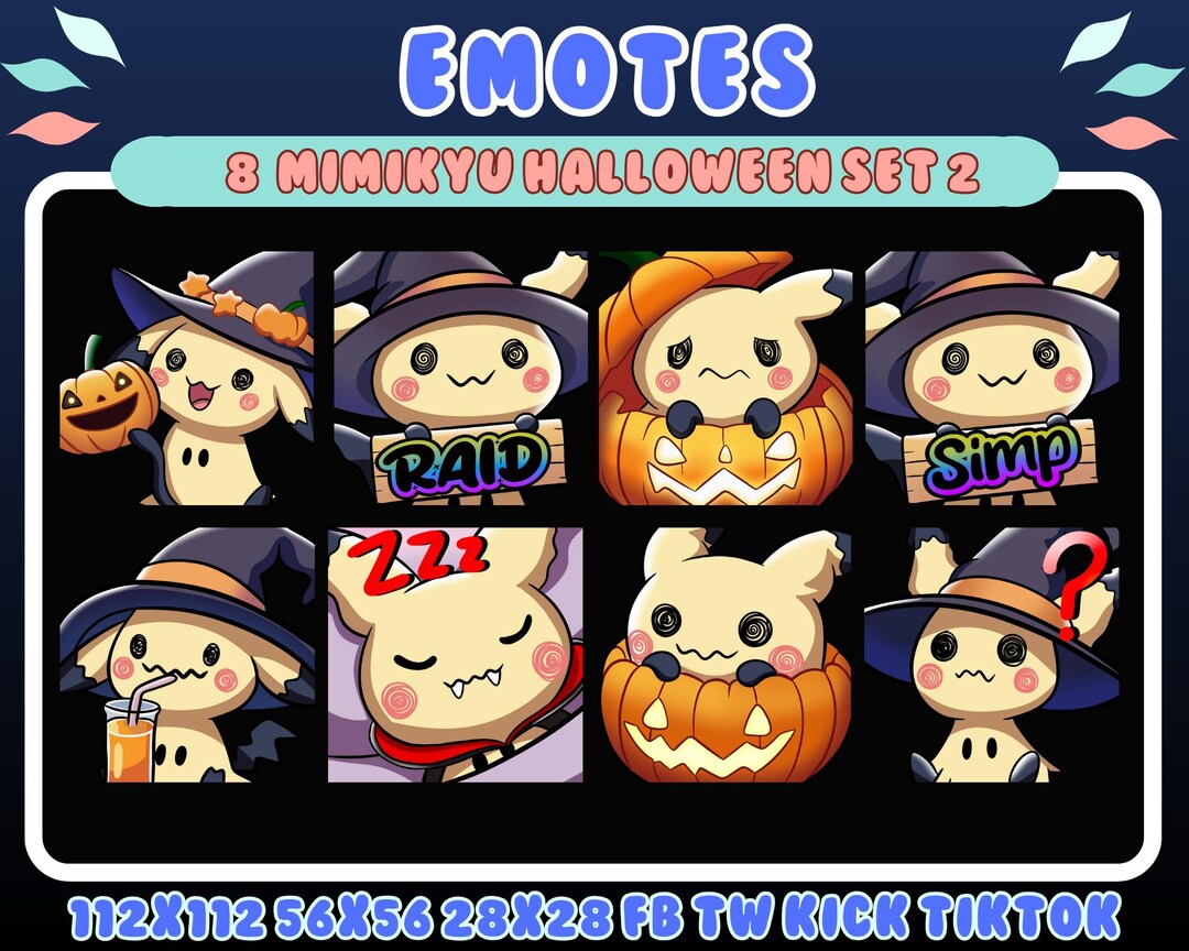 Mimikyu Halloween Emotes | Twitch, Discord, Kick (digital Download) - Etsy