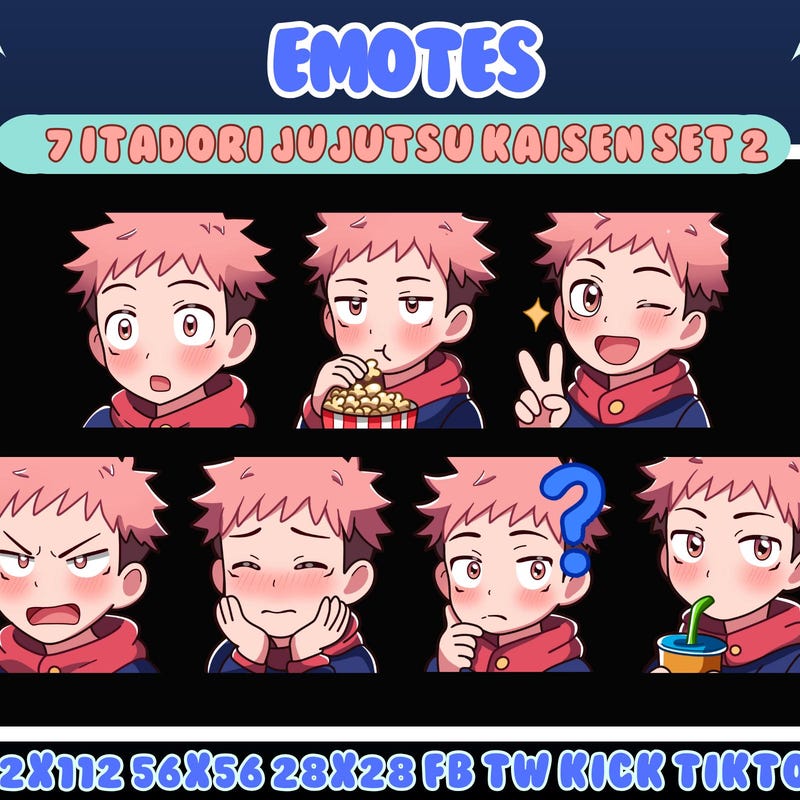 Jujutsu Kaisen Yuji Emotes - Etsy