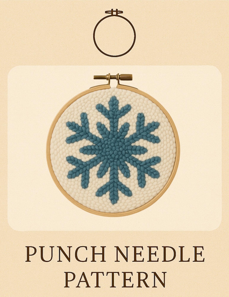 Snowflake Punch Needle PDF Pattern | Winter Punch Needle Design ...