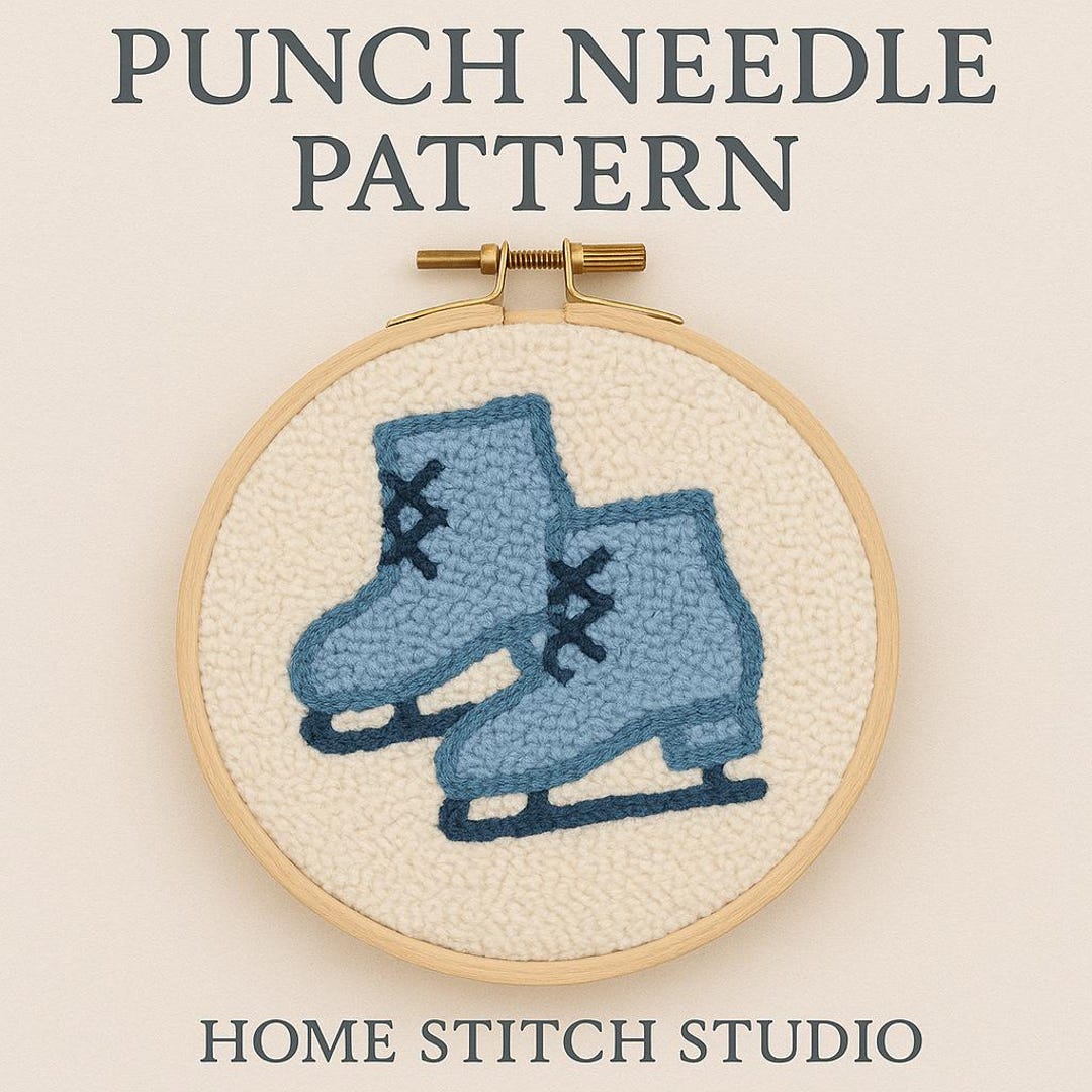 Ice Skate Punch Needle Pattern – Winter Holiday Craft -digital Download ...