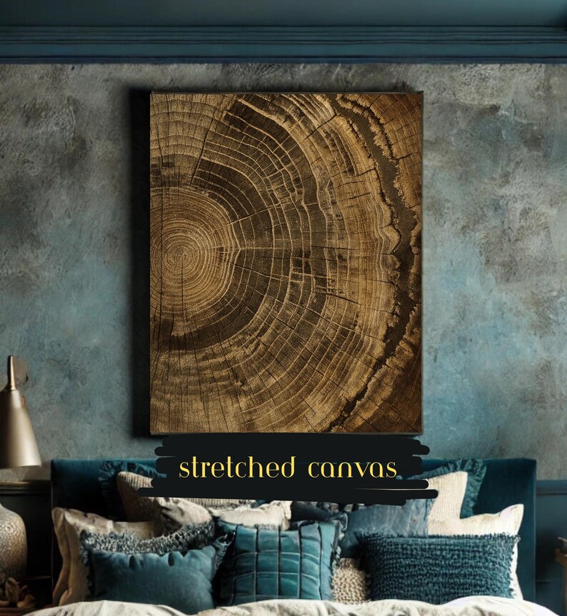 Calming Tree Ring Art, Zen Nature Wall Decor, Mindfulness Wood Grain ...