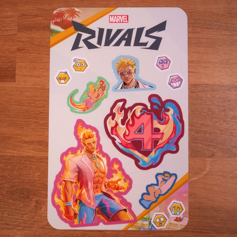 Marvel Rivals Human Torch Summer Skin Sticker Sheet - Etsy