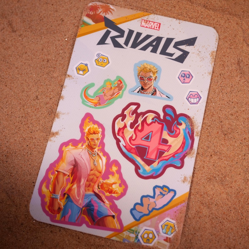 Marvel Rivals Human Torch Summer Skin Sticker Sheet - Etsy