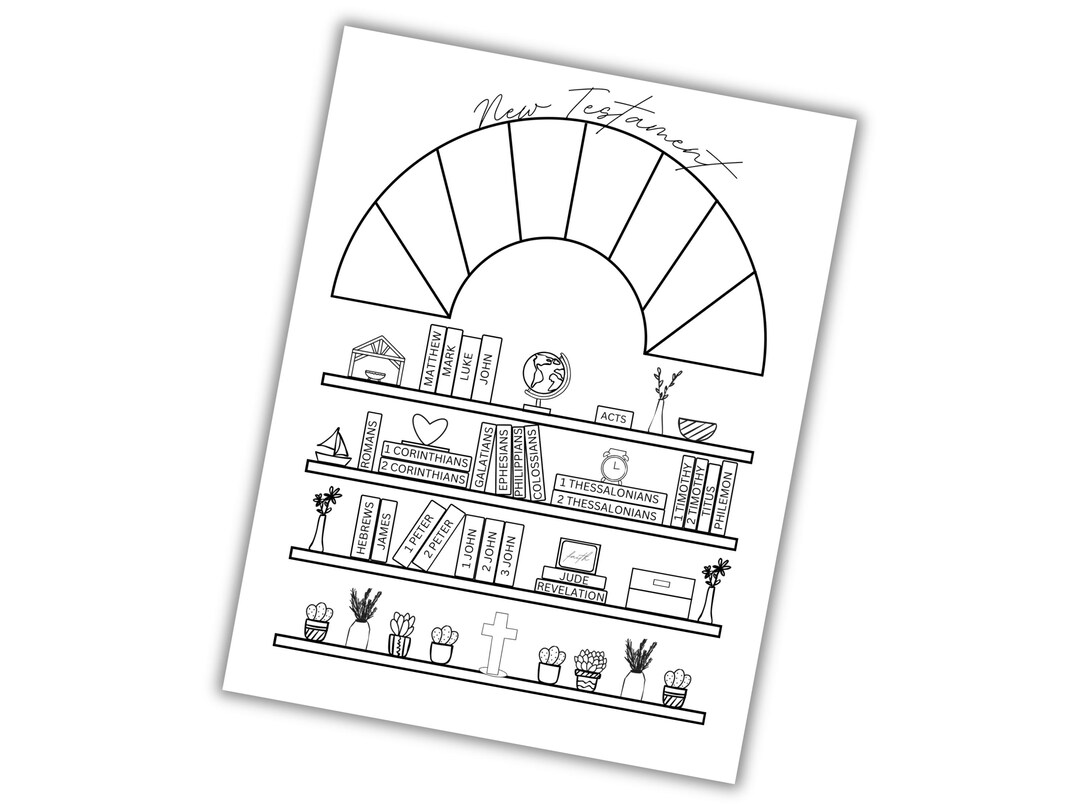 Printable Books of the Bible Bookshelf Tracker, Boho Bible Checklist ...