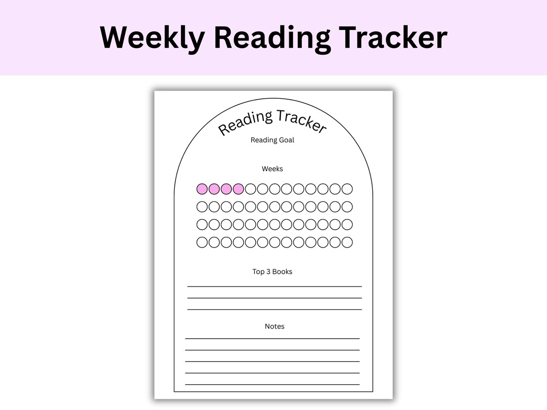 Printable Weekly Reading Tracker 2026, Book Log Habit Tracker, Bullet ...