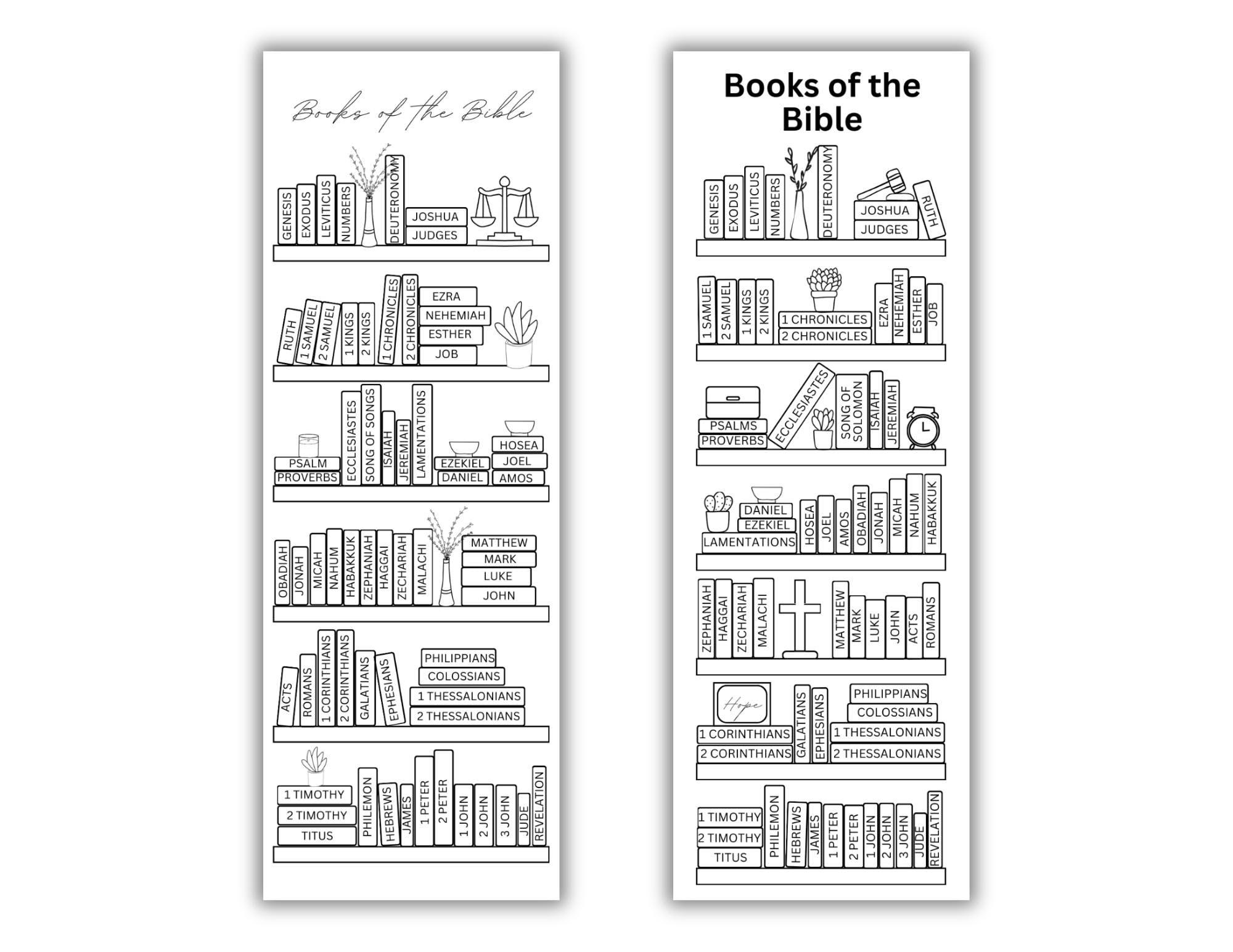 Printable Books of the Bible Bookmarks: Bible Bookshelf, Old Testament ...