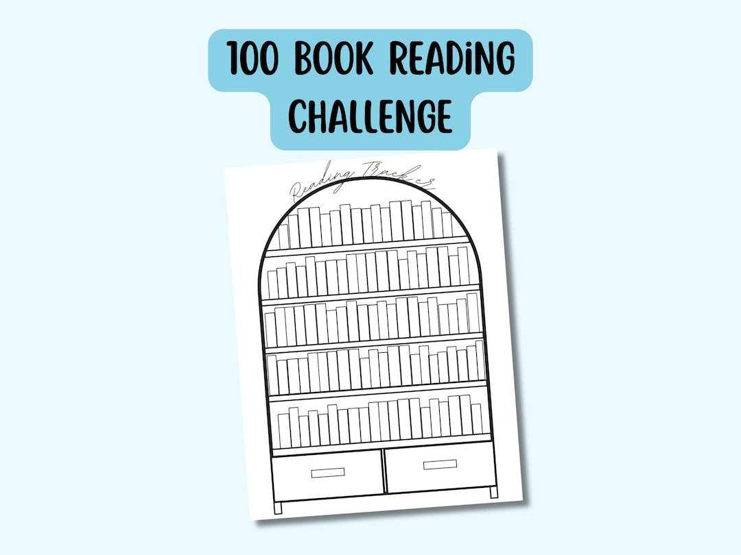 Printable Rounded Bookshelf Tracker, 100 Book Reading Challenge, Books ...