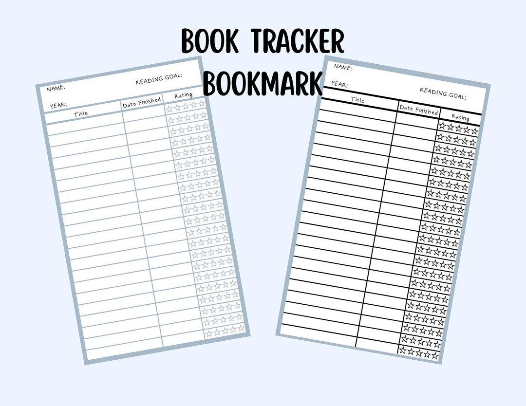 Reading Log Bookmark, Library Card Style, Book Tracker (PDF Printable ...