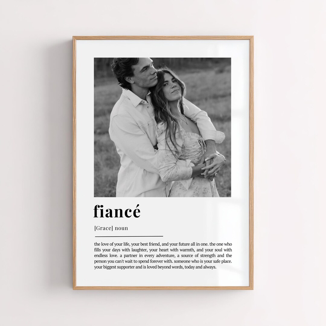Personalized Fiancé Definition Print, Wall Art Print, Fiancé Gift ...