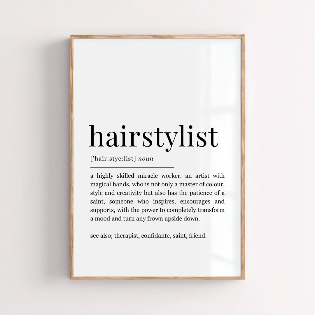 Hairstylist Definition Print, Hairstylist Gift, Hair Stylist Gifts for ...