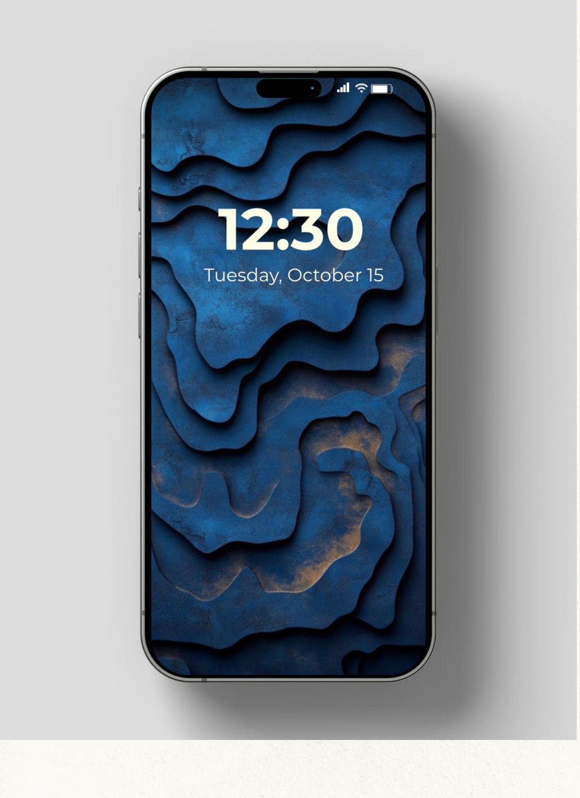 Blue 3D Papercraft iPhone Wallpaper | Abstract Topographic Phone ...