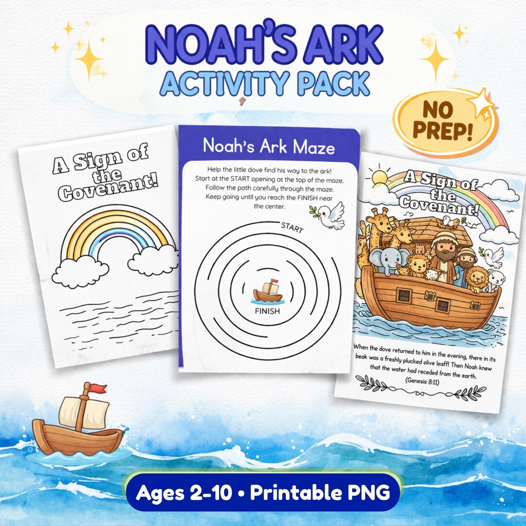 Noah’s Ark Activity Book Printable - Etsy