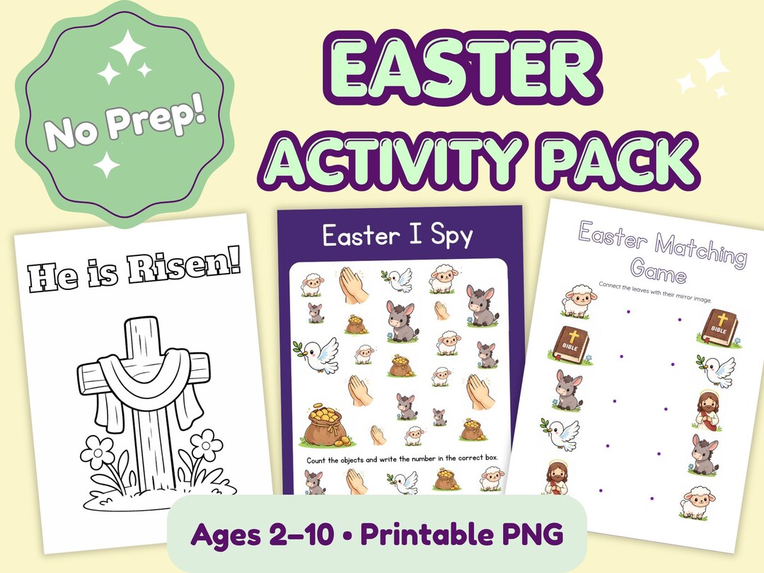 Easter Bible Activity Pack for Preschoolers | Resurrection Story ...