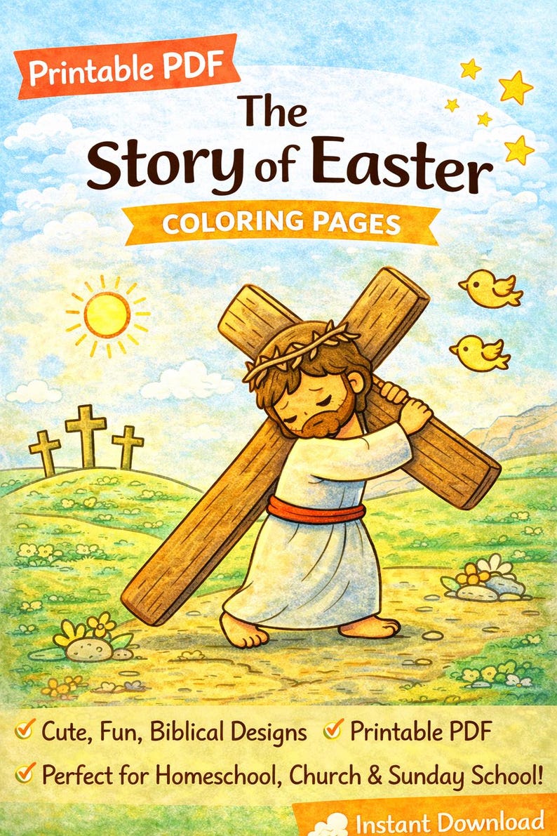 L'histoire de Pâques - 10 pages à colorier de la Bible pour les enfants ...