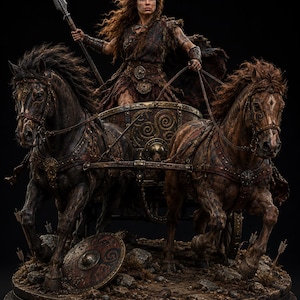 Boudica Warrior Queen Statue | Celtic Chariot Battle Collectible, Hand ...