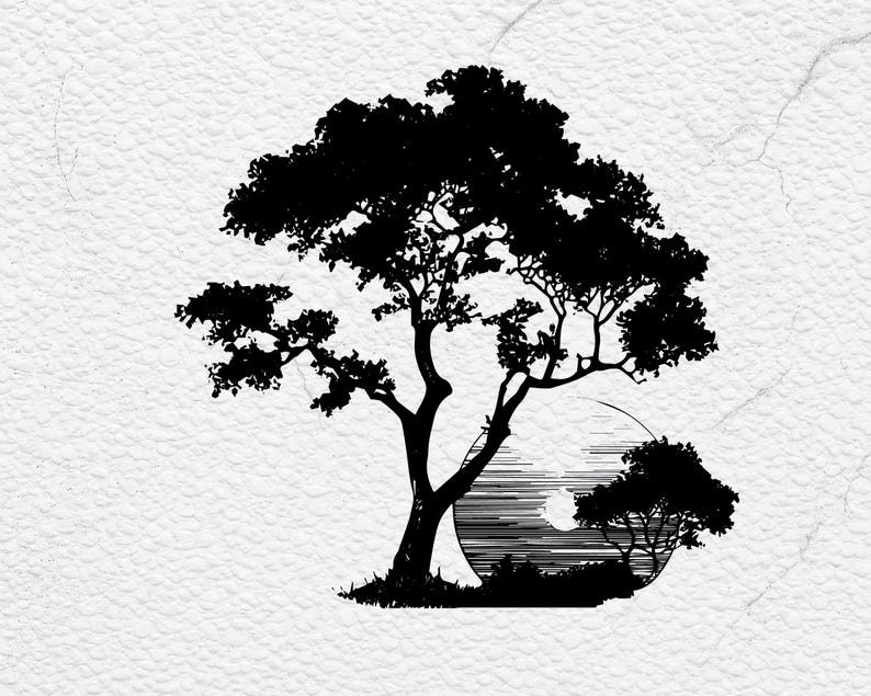 Oak Tree SVG PNG Bundle | Tree Silhouette Vector | Cricut Cut Files ...