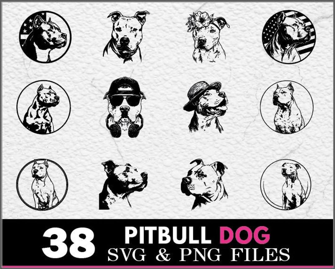 Pitbull Dog SVG PNG Bundle: Cricut Cut Files, Pet Lover Decals - Etsy
