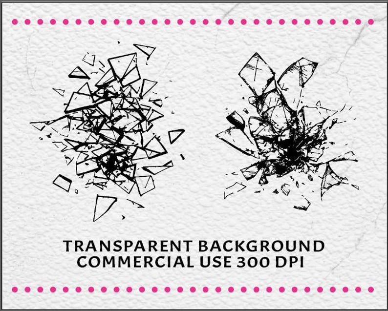 Shattered Glass SVG PNG Bundle, Cracked Window Cut Files, Distressed ...