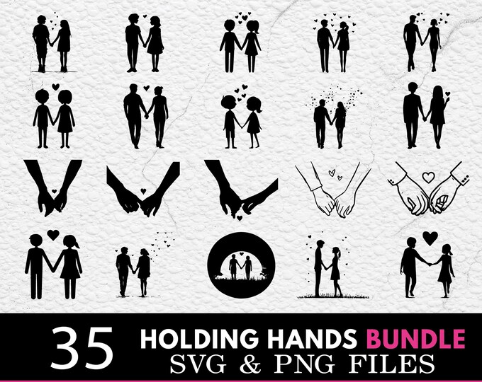 Holding Hands With Interlocked Fingers SVG Cut File Template for Cricut ...