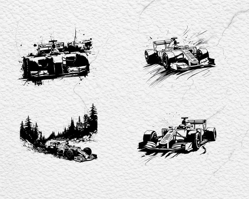 Formula 1 SVG PNG Bundle: Racing Car Clipart (digital Download) - Etsy