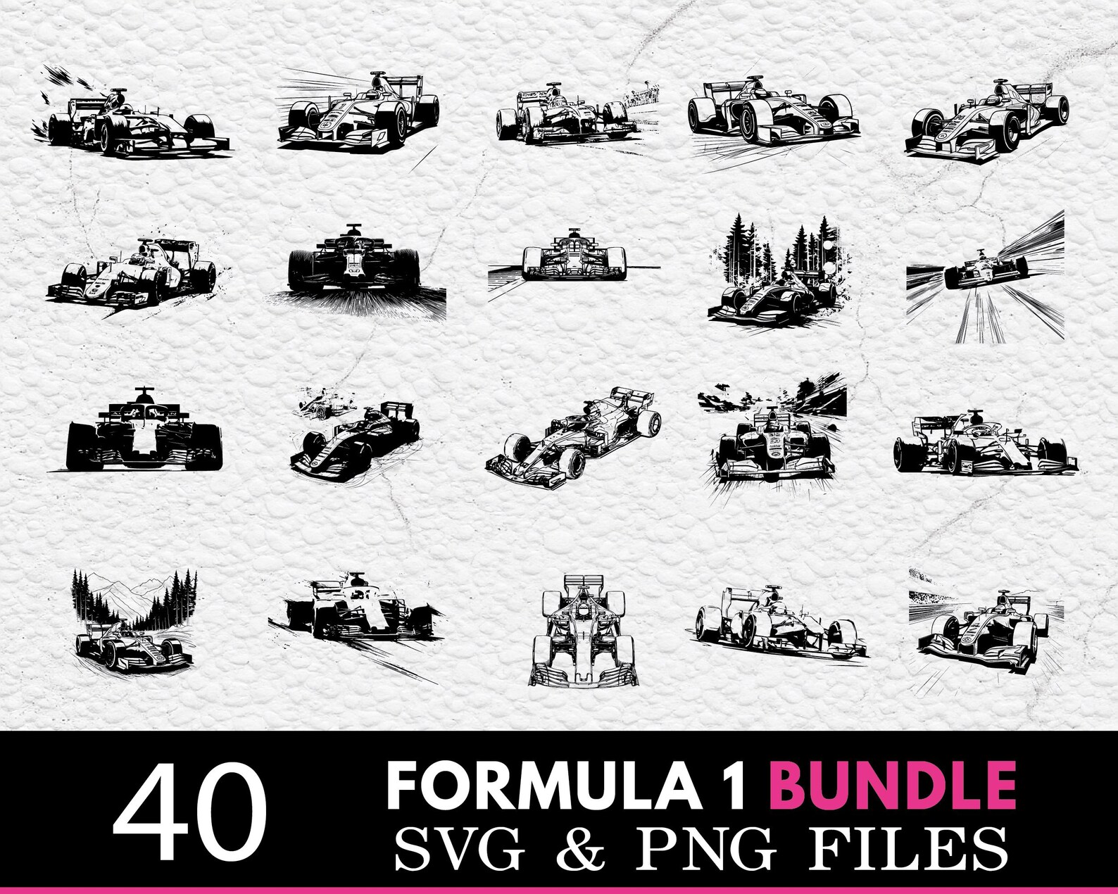 Formula 1 SVG PNG Bundle: Racing Car Clipart (digital Download) - Etsy