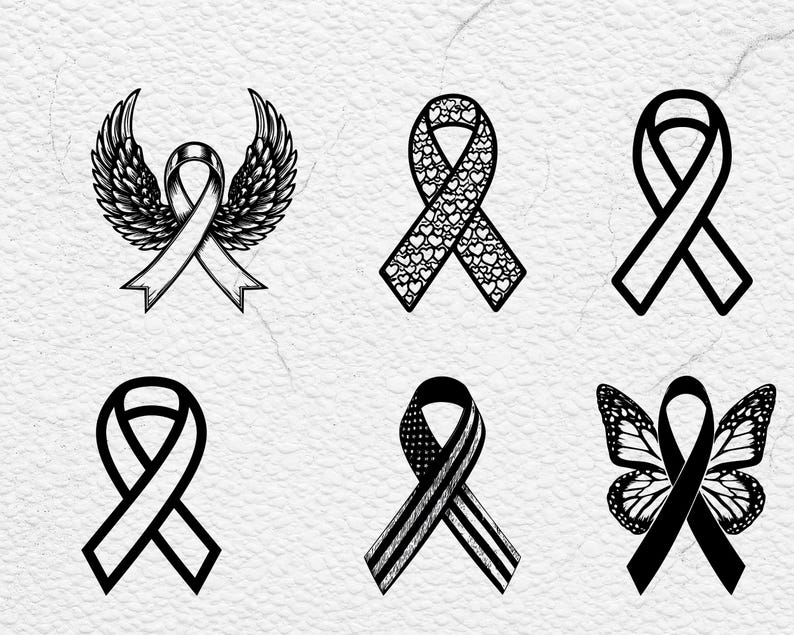 Awareness Ribbon Silhouette SVG PNG Bundle, Support Ribbon Clipart - Etsy