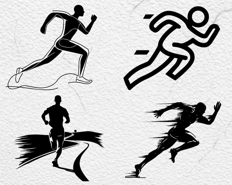 Runner Silhouette SVG PNG: Marathon, Cricut Cut Files (digital Download ...
