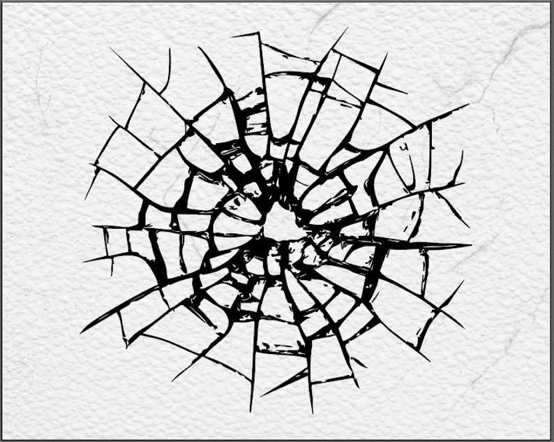 Shattered Glass SVG PNG Bundle, Cracked Window Cut Files, Distressed ...