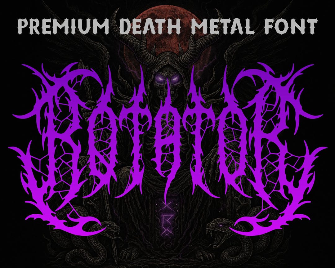 Death Metal Font | Brutal Black Metal Typeface | Horror Gothic logo ...