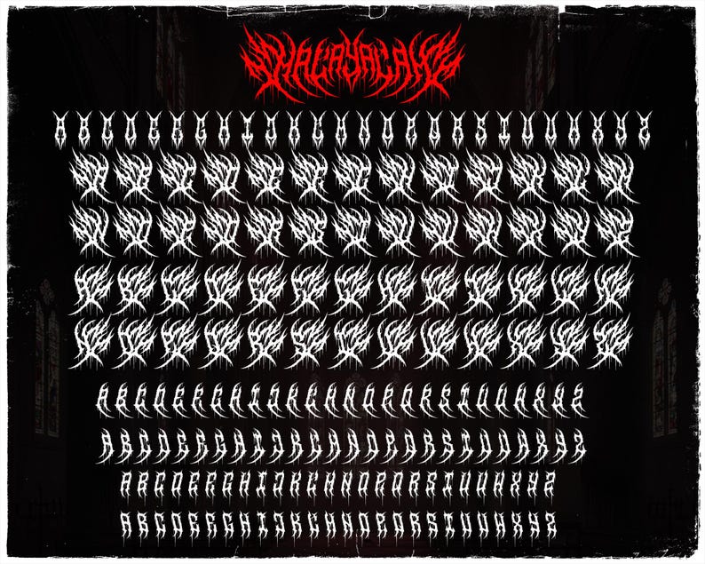 5 Death Metal Fonts Bundle OTF TTF WOFF | Gothic Horror Typeface Pack ...