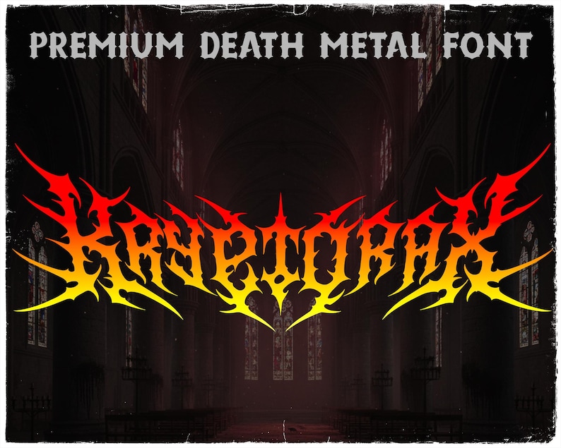 5 Death Metal Fonts Bundle OTF TTF WOFF | Gothic Horror Typeface Pack ...