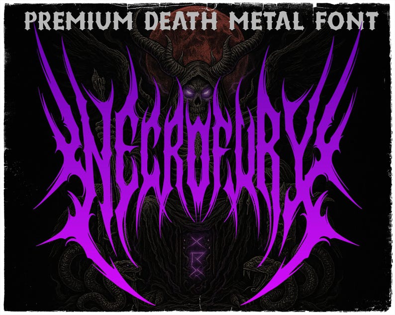 5 Death Metal Fonts Bundle OTF TTF WOFF | Gothic Horror Typeface Pack ...