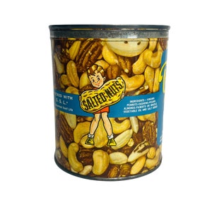 1950s buster Brand Mixed Salted Nuts Tin empty Vintage Advertising ...