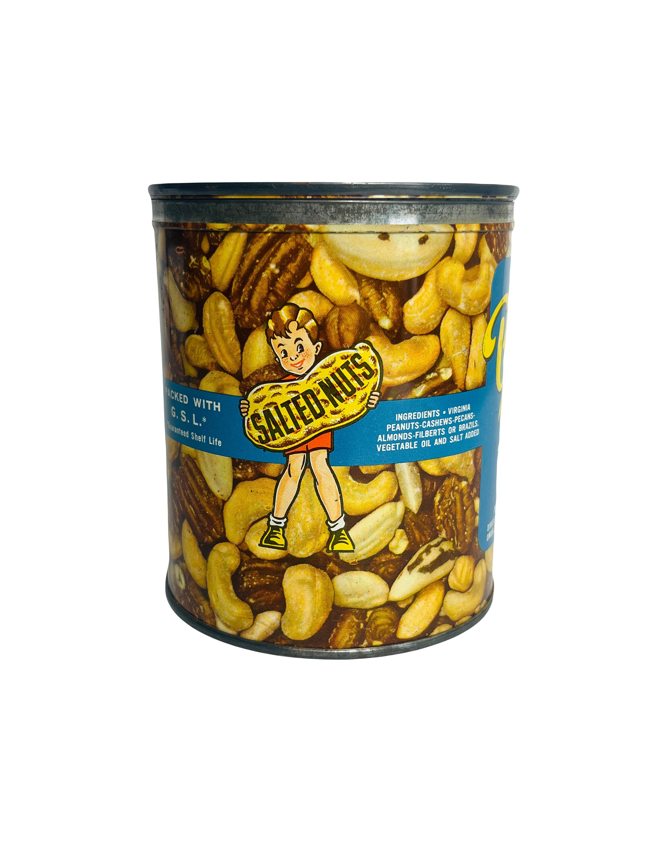 1950s buster Brand Mixed Salted Nuts Tin empty Vintage Advertising ...