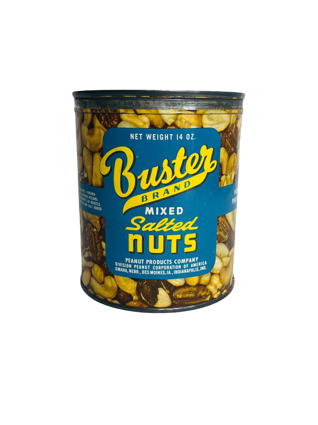 1950’s “buster Brand Mixed Salted Nuts” Tin *empty* | Vintage ...