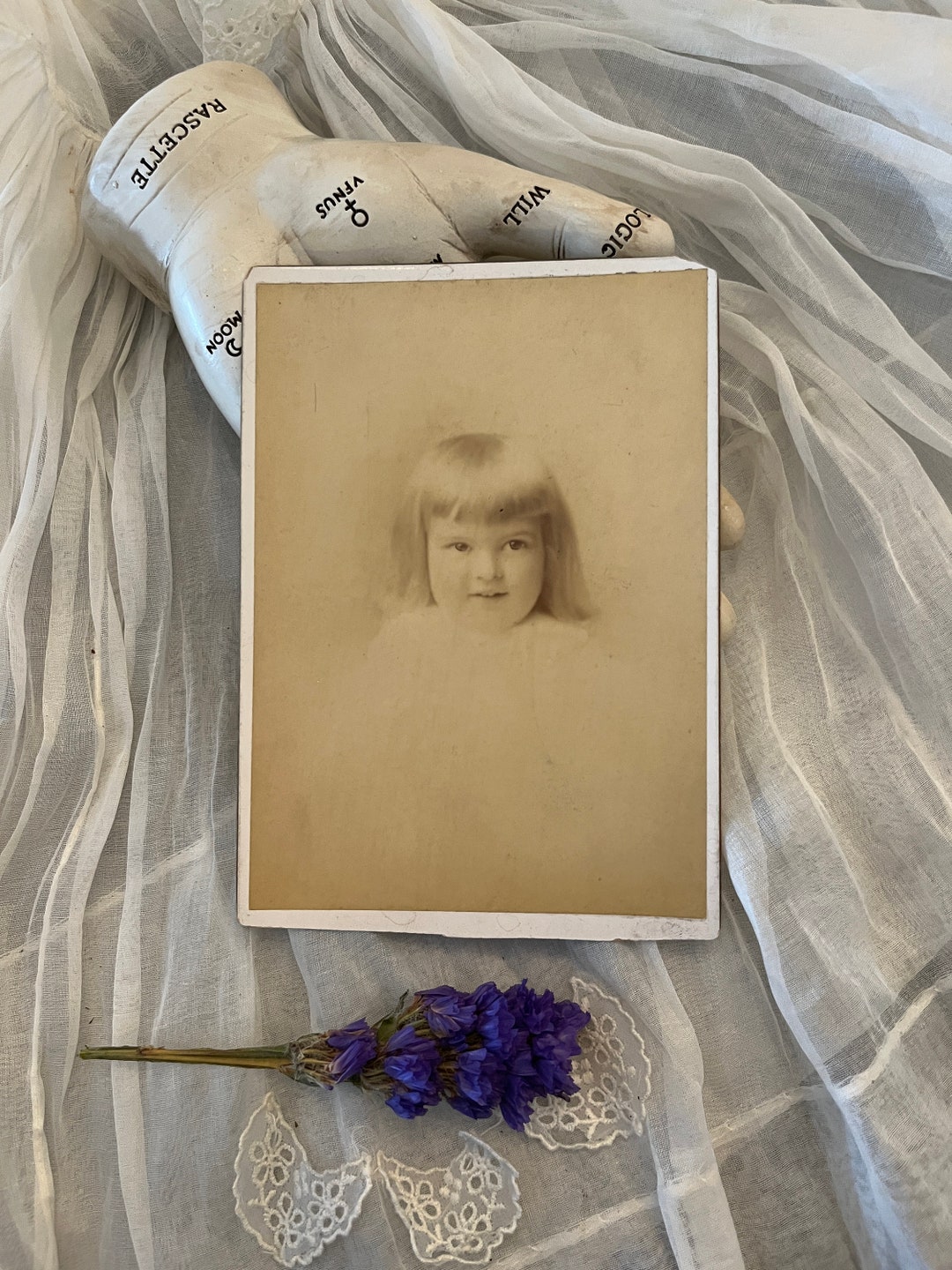 Sweet Little Angel | Antique Cabinet Card Photograph | Angelic Looking ...