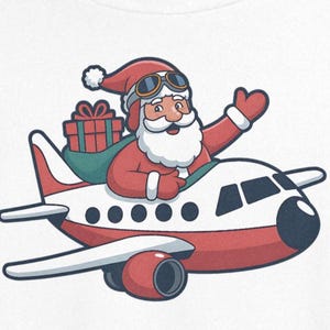 Christmas Pilot PNG, Santa Pilot Clipart, Funny Airplane Christmas ...