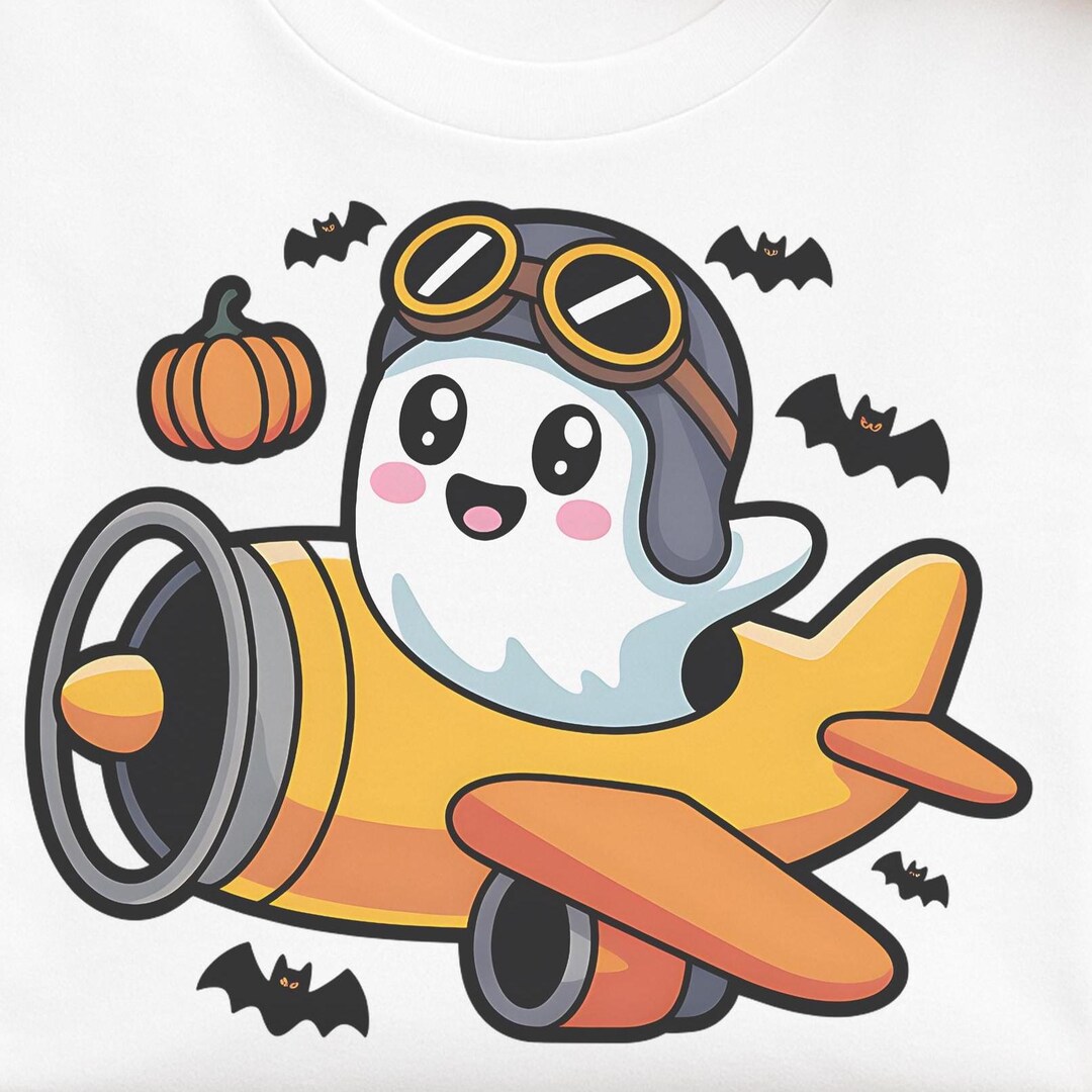 Ghost Pilot PNG, Cute Halloween Airplane Clipart, Aviation Halloween ...