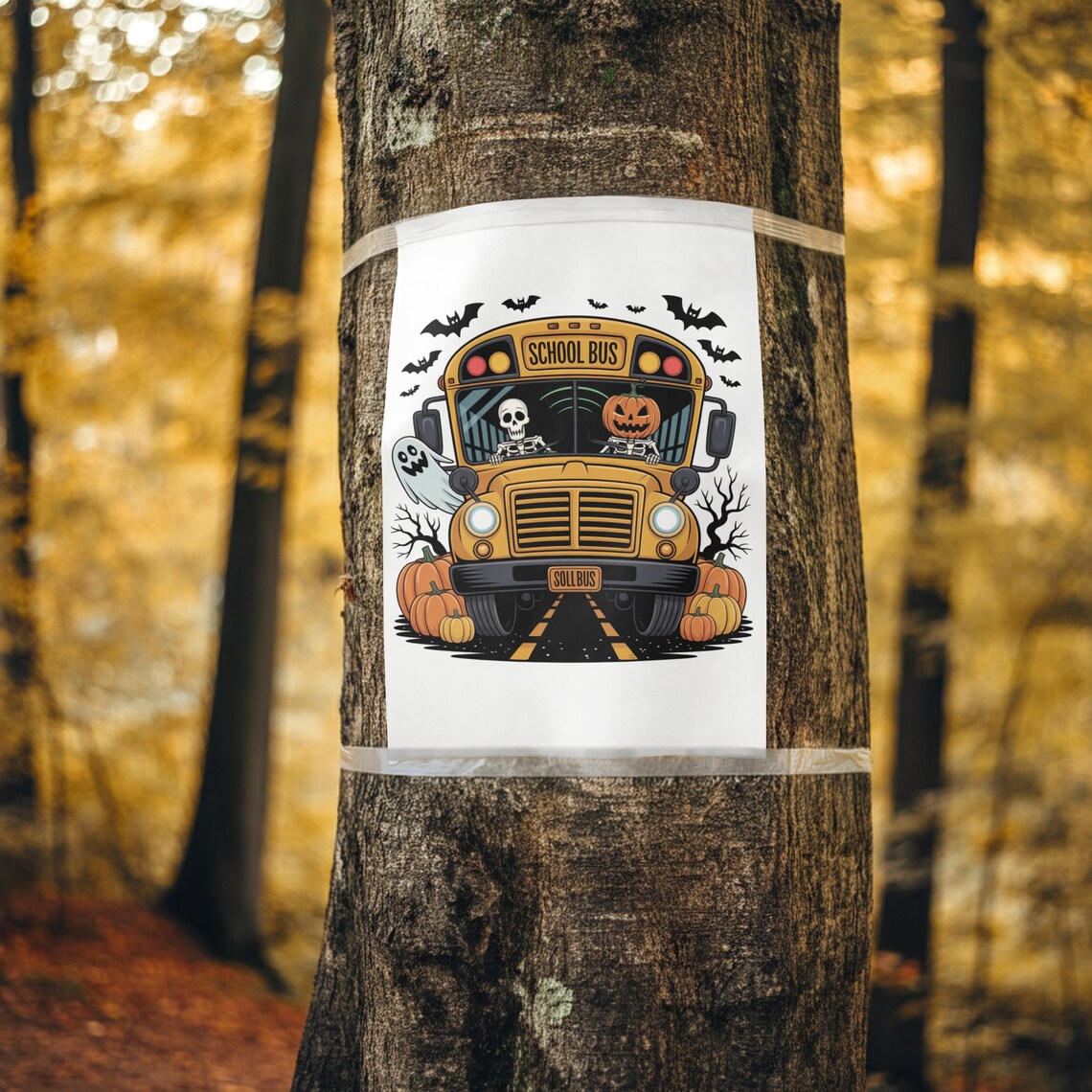 Halloween Bus Driver PNG, Spooky School Bus Clipart, Pumpkin Head Bus ...