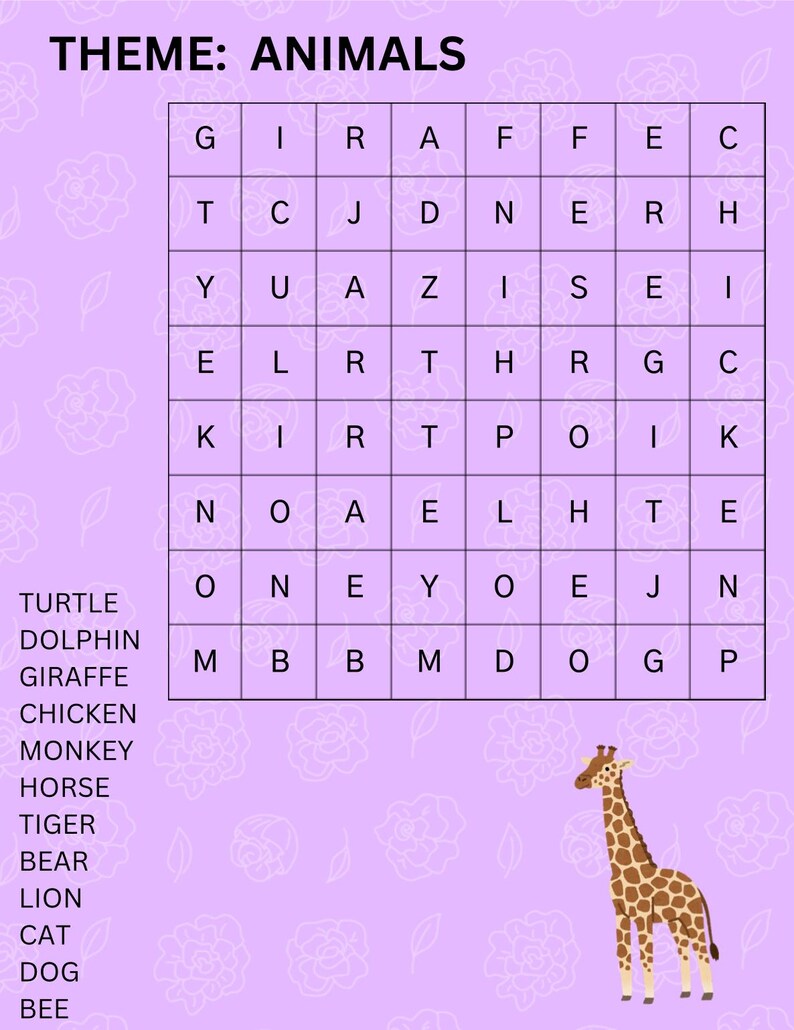 Senior Large Print Word Searches - Etsy