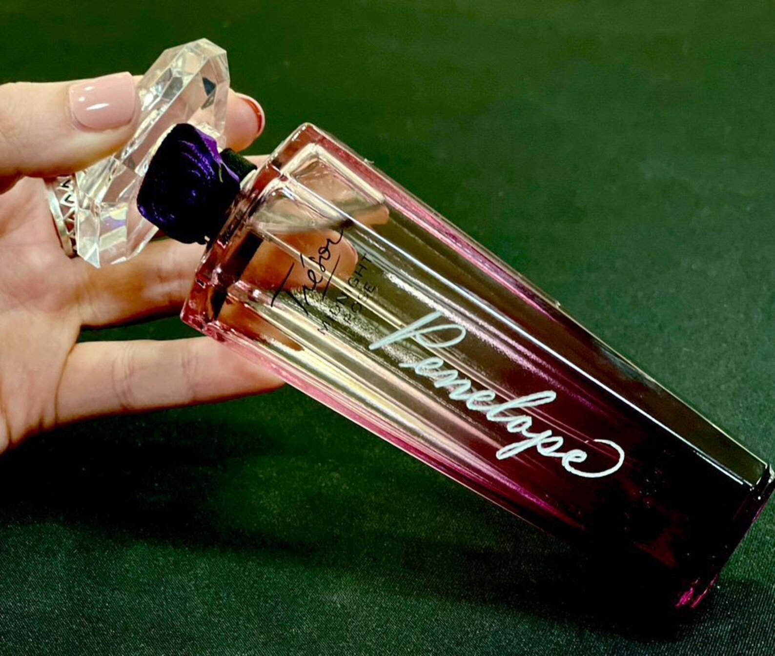 Custom Engraving Perfume Bottle Florals Lettering Personalized Designs ...