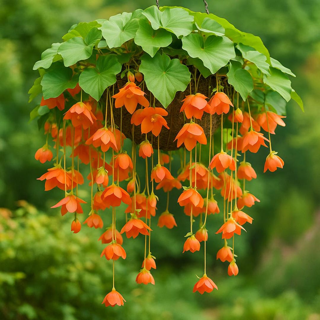 25 Orange Weeping Begonia Seeds: Trailing Hanging Basket Flowers - Etsy
