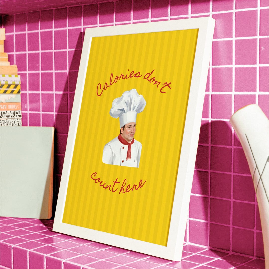 Funny Kitchen Poster – Aesthetic A2 Wall Art – “calories Don’t Count ...