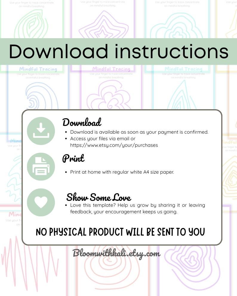Finger Tracing Breathing Flashcards | 20 Printable Designs ...