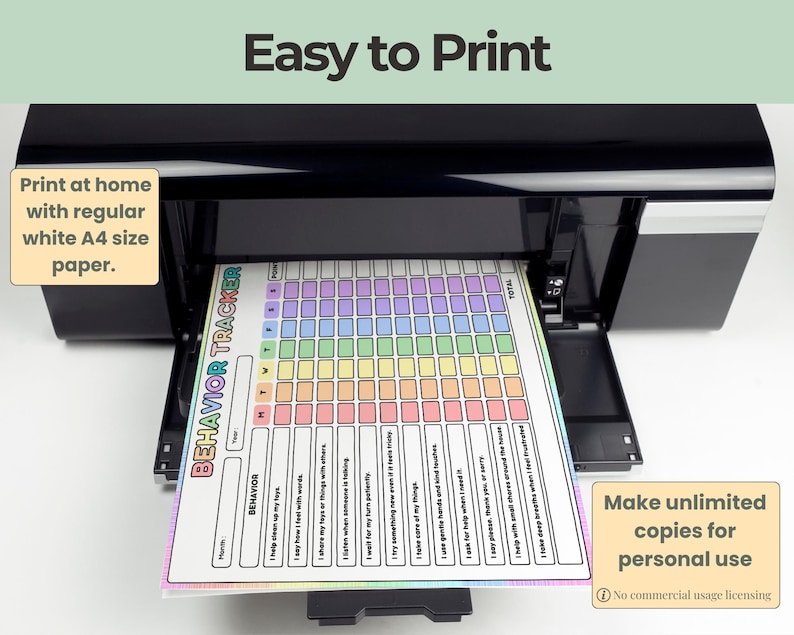 Printable Behavior Tracker for Kids | Behavior Reward Chart | Positive ...